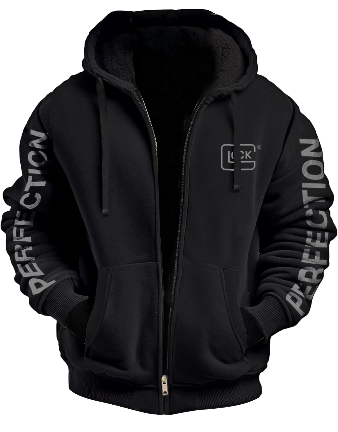 Glock Perfection Printed Zippered Hooded Fleece Cardigan