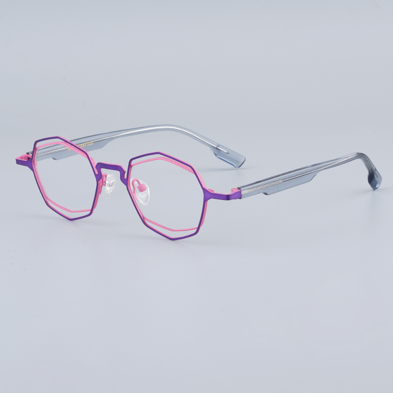 Japanese Designer Polygon Irregular Glasses Frames with Acetate Leg ...