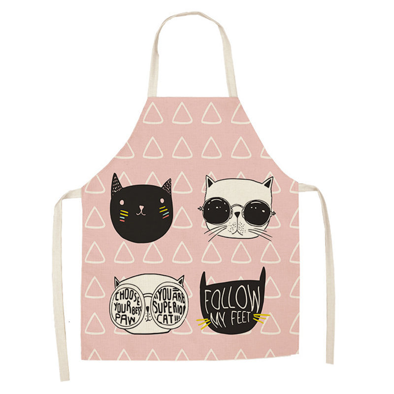 Linen Kitchen Apron - Cat