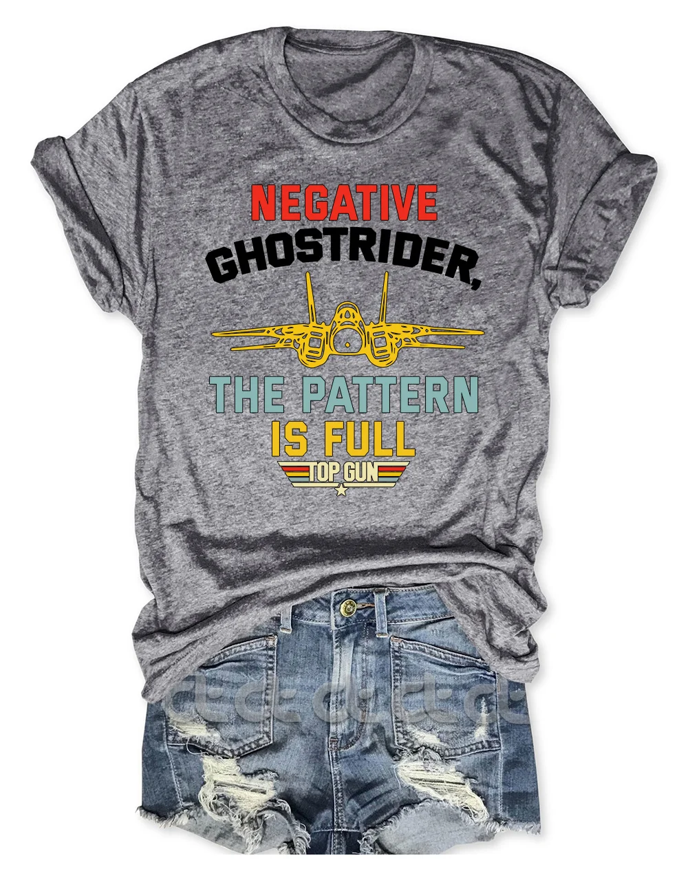 Negative Ghostrider The Pattern Is Full Top Gun T-Shirt
