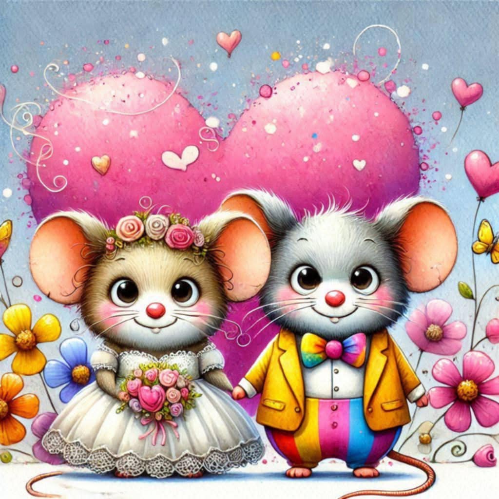 Married Mouse (velvet cloth) Fairy Dust Drills full round/square ...
