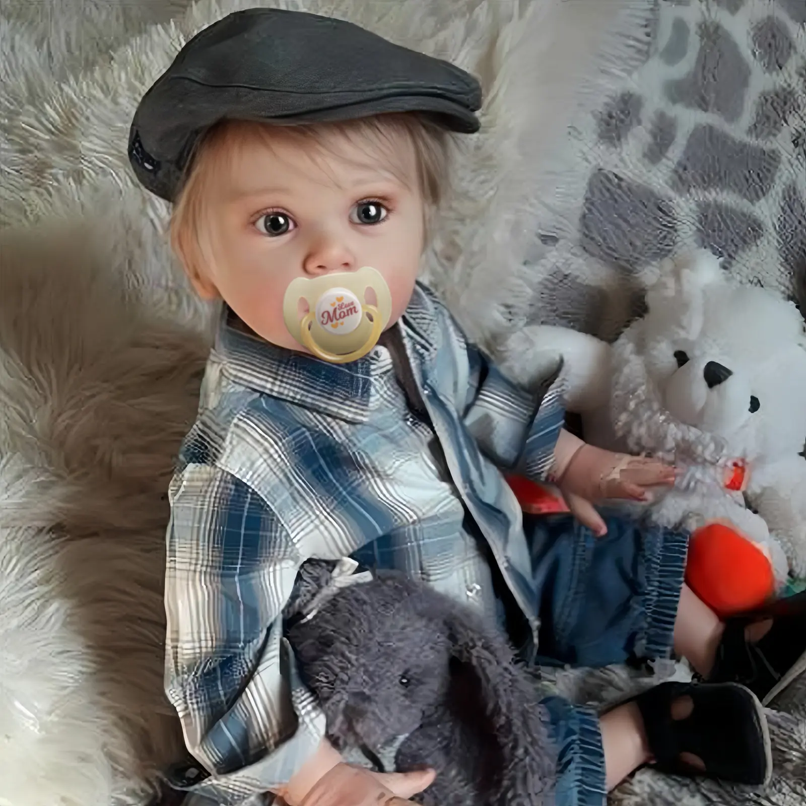 20'' Kids Reborn Lover with Blue Eyes, Lifelike Handmade Soft Body ...
