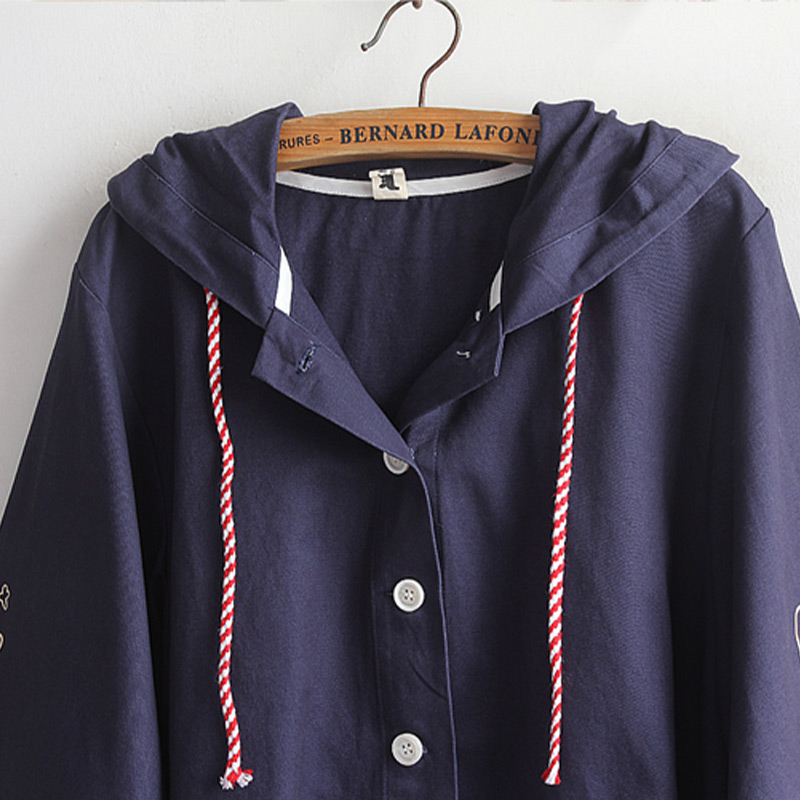 Japanese Kitty Print Cape Hooded Outerwear