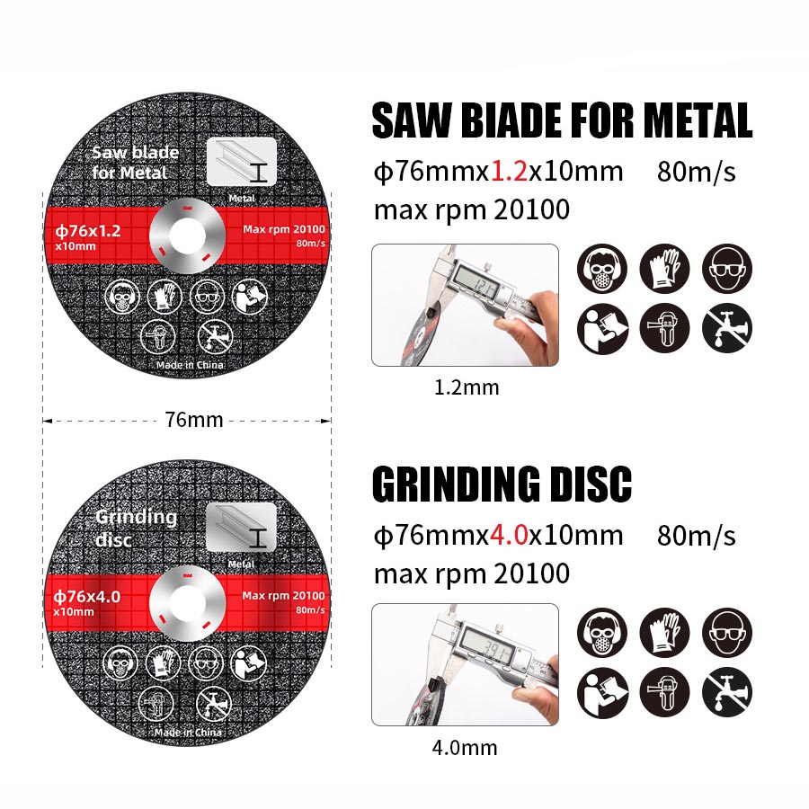 76mm Saw Blade Metal Cutting Discs Sanding Grinding Cut Off Circle ...