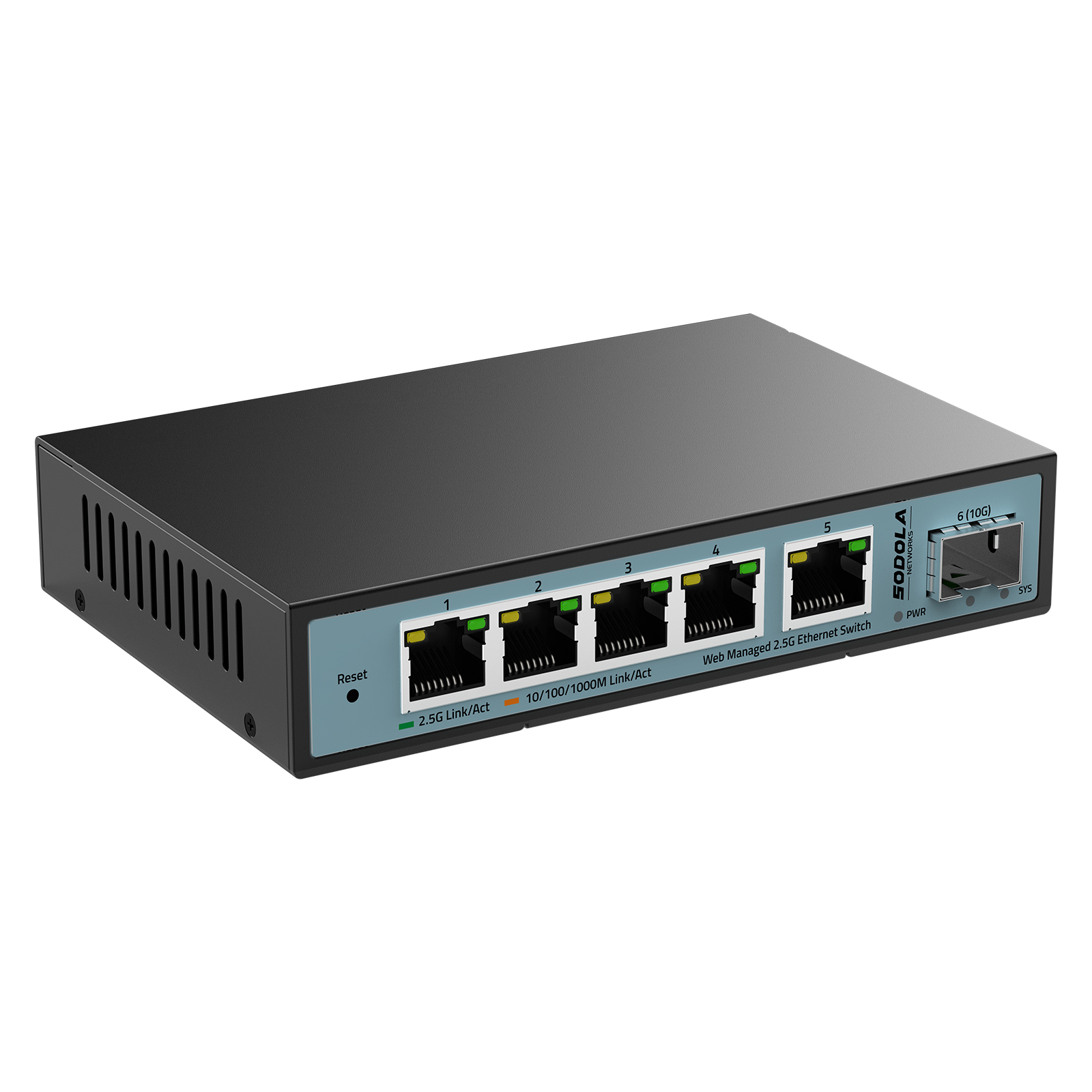 SODOLA 6 Port 2.5G Web Managed Switch,1 10G SFP Slot&5 x 2.5G Base-T ...