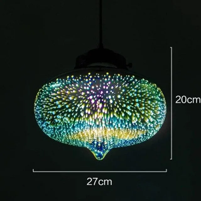 3D Fireworks Glass Pendant Lamp Colorful Glass Ball Hanging Lamp For ...