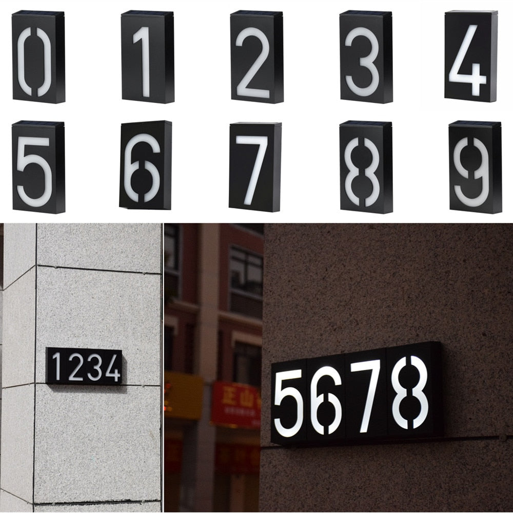 Outdoor Lighting Porch Lights House Number Solar Led Light 6 LED ...