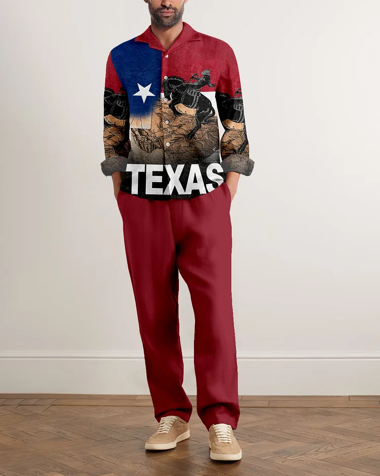 Suitmens Men's Vintage Texas Cowboy Long Sleeve Suit-0026