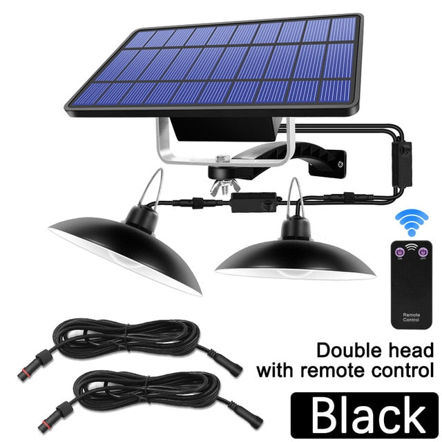 Double Head Solar Pendant Light Outdoor Indoor Solar Lamp With Line ...
