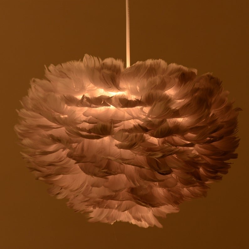 Arturest Feather Pendant Lamp Shades Modern Pendant Lights For Bedroom