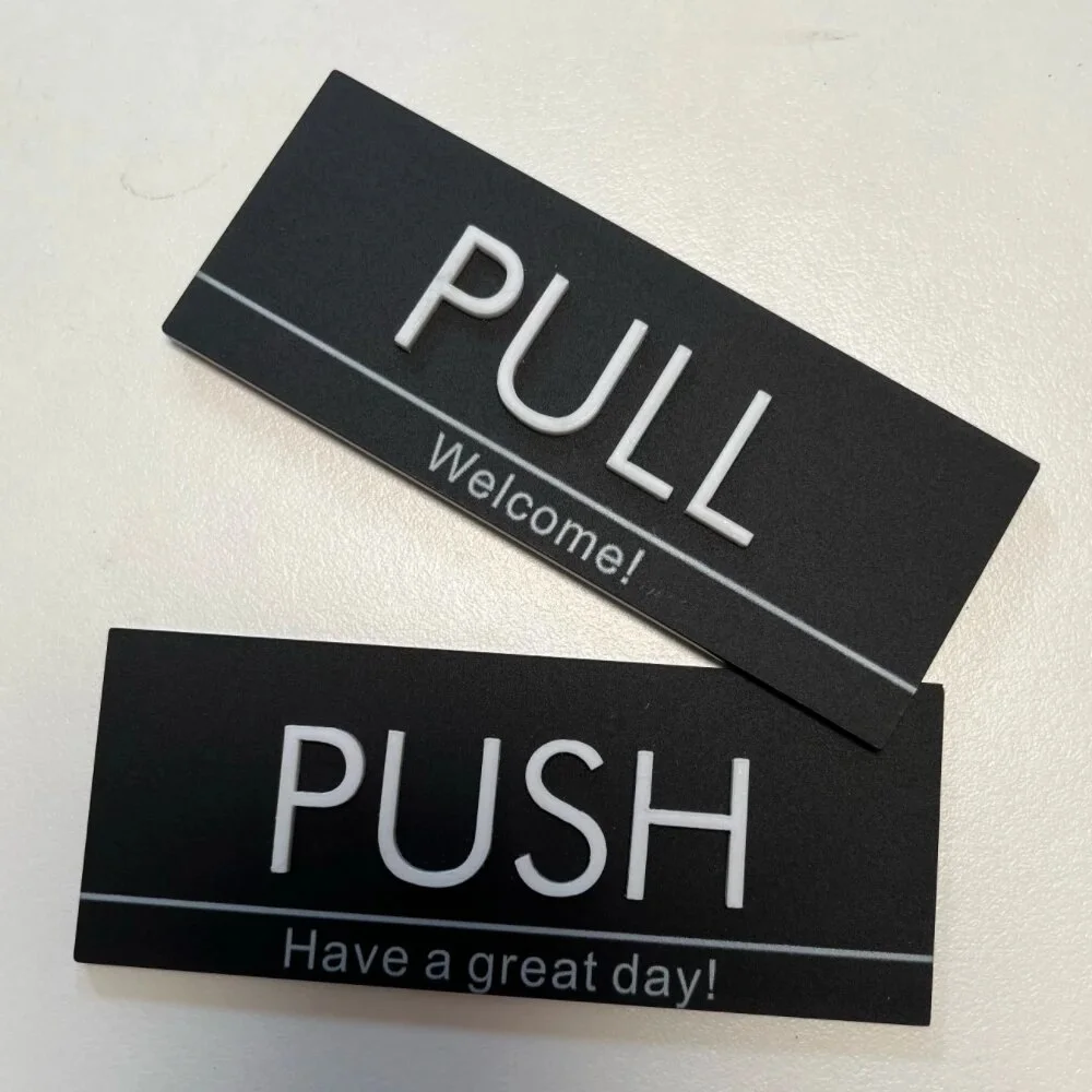 Athvotar Creative Modern Door Sign with Push and Pull Symbol Customize ...