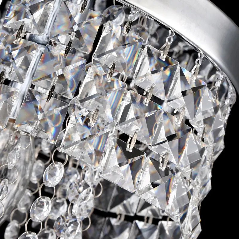 LED Crystal ceiling light Chrome Flush Mount Fixture with Raindrop ...
