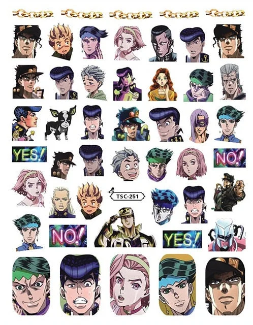 JO HERO TSC Cute Stone Age 3D Nail Art Finished Sticker Patch BE022