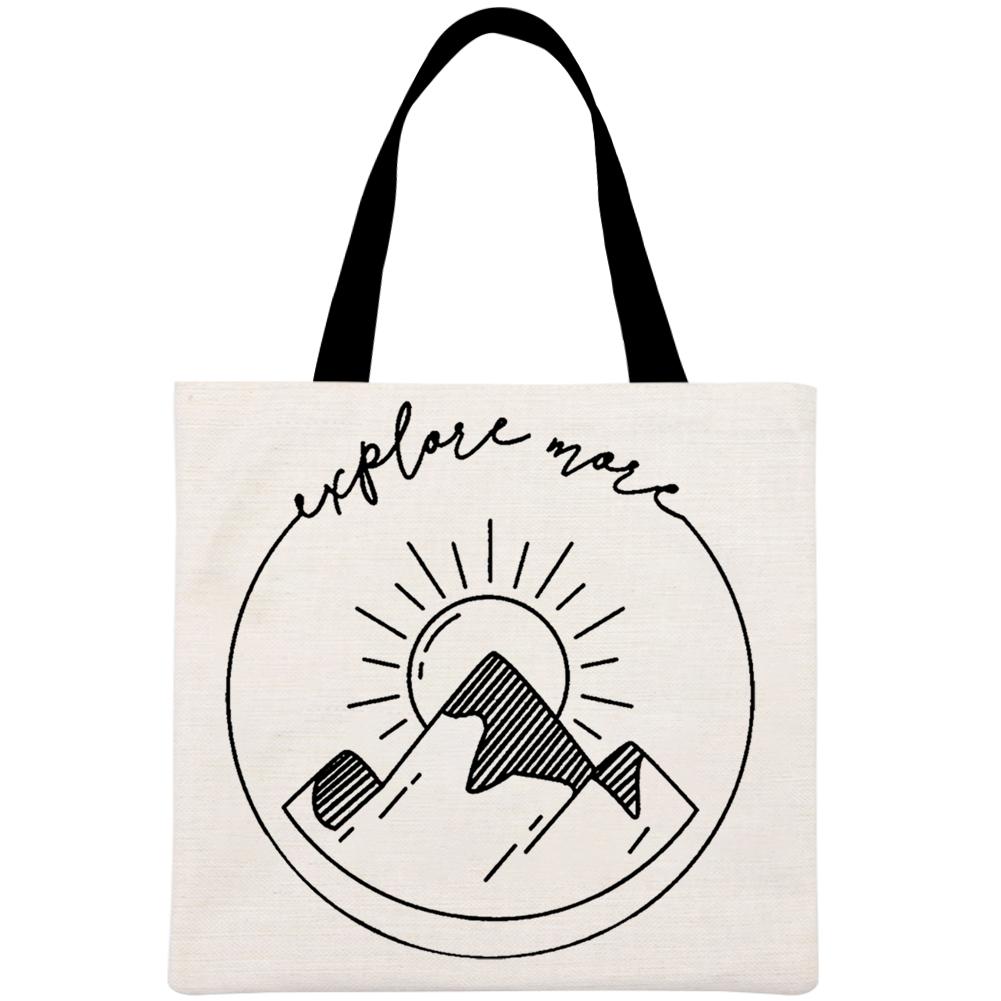 Explore More Adventure - Large Capacity Printed Linen Bag