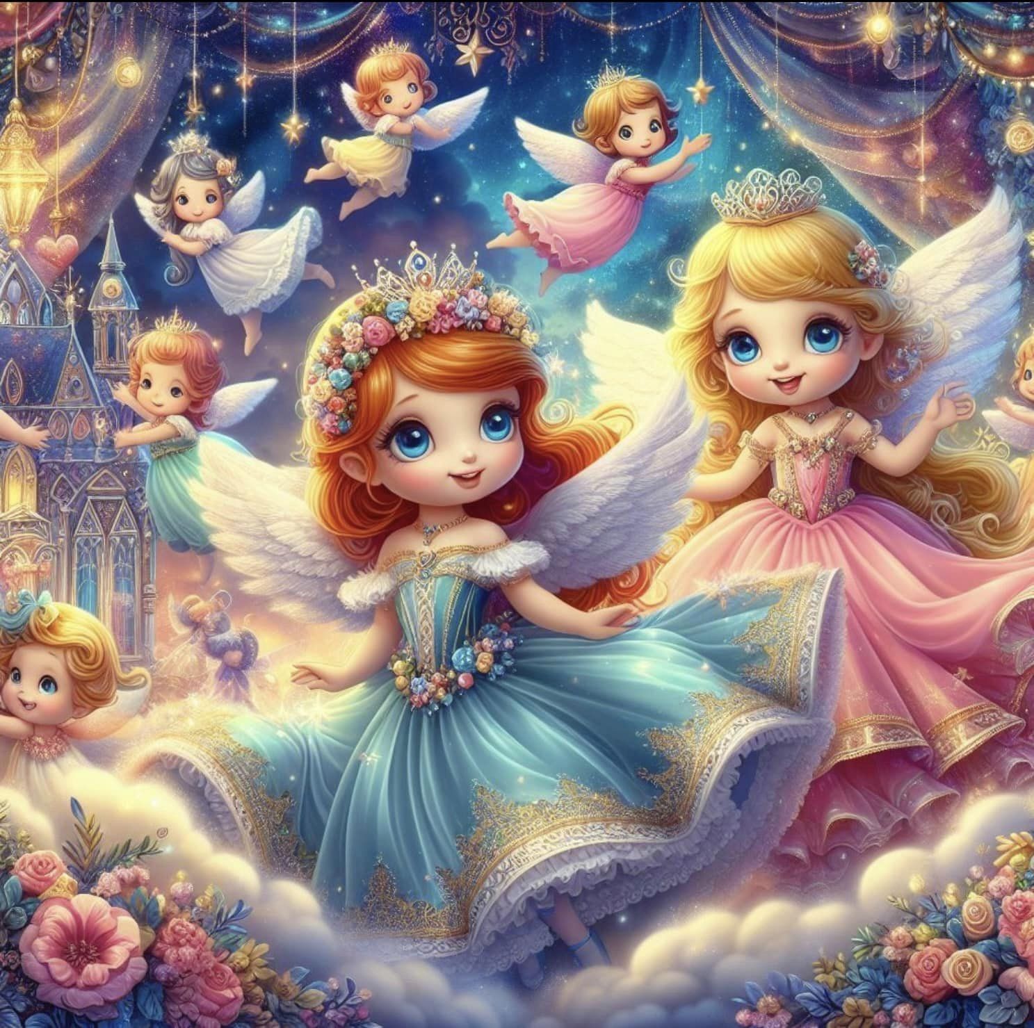 Little Angel (velvet cloth) full crystal round/square diamond painting