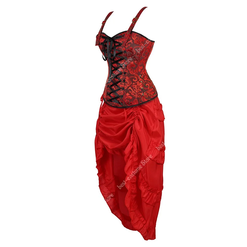 Uaang Corset Dress Halloween Costume Women Steampunk Corset With Straps
