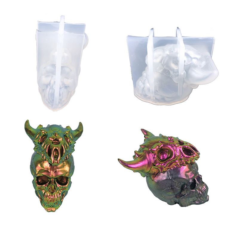 Invoke Your Dark Creativity with Our 3D Devil Skull Ornament Resin Mold ...
