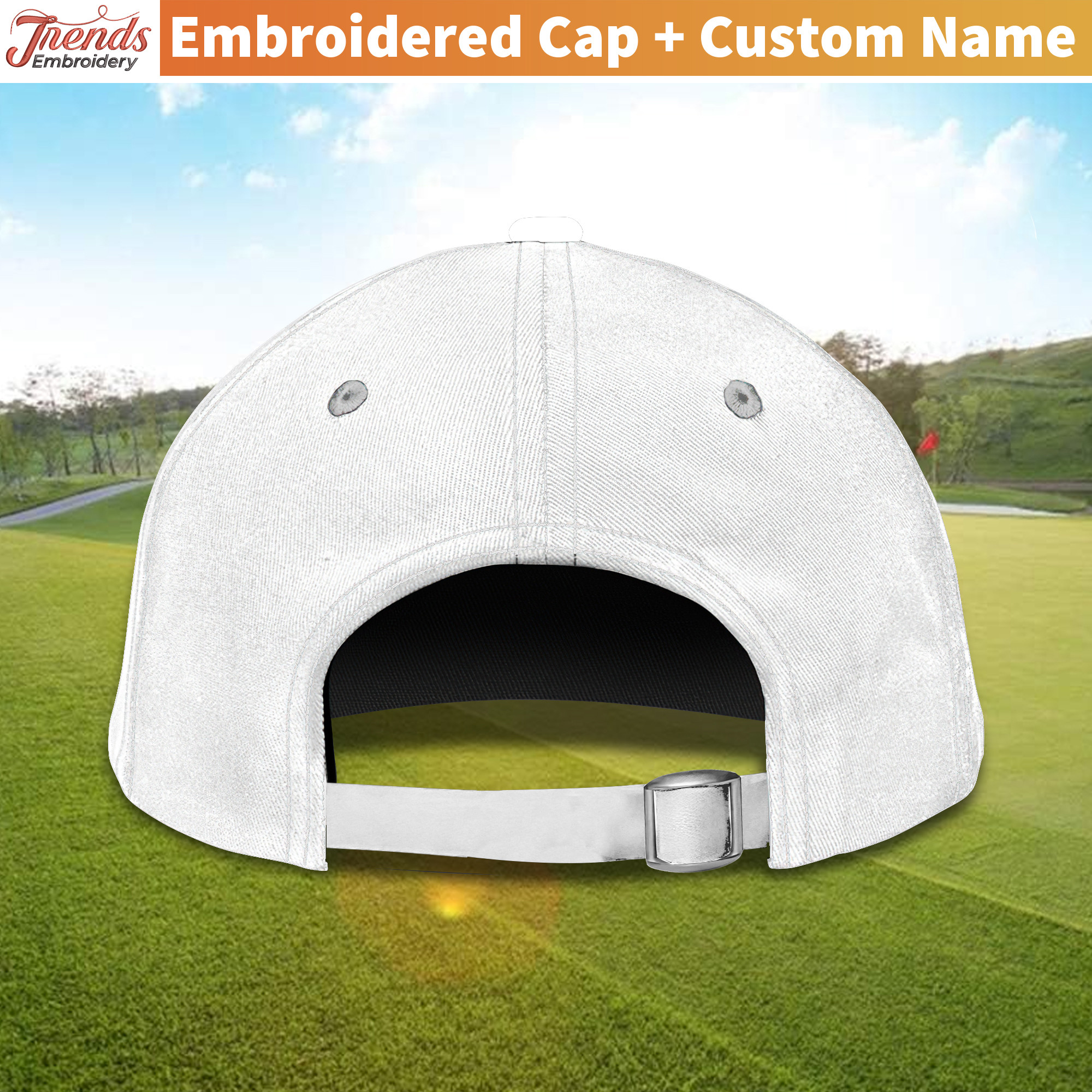 Your Hole Is My Goal Customized Embroidery Golfer Cap (White Ver)