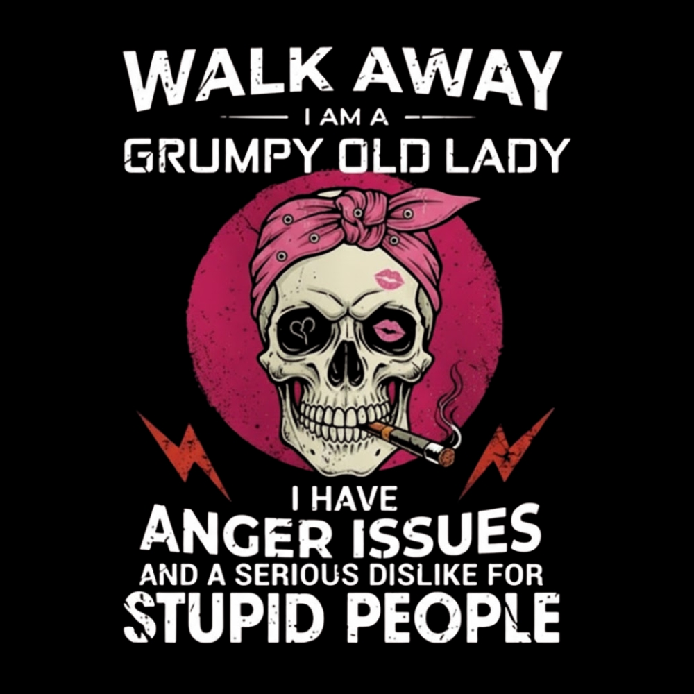 Walk Away I'm A Grumpy Old Lady Custom Year Of Birth Women's V-neck ...