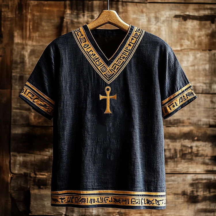 Ankh Ancient Egyptian Art Linen Shirt