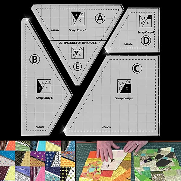 HJW 4 Pack Quilting Template Sewing Machine Ruler, Hand Patchwork Ruler ...