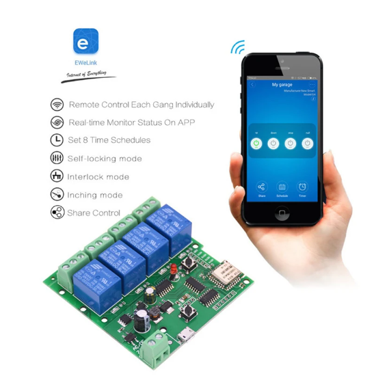 DC 7-32V USB 5V Ewelink WiFi RF Switch Module Wireless Relay Smart Home ...