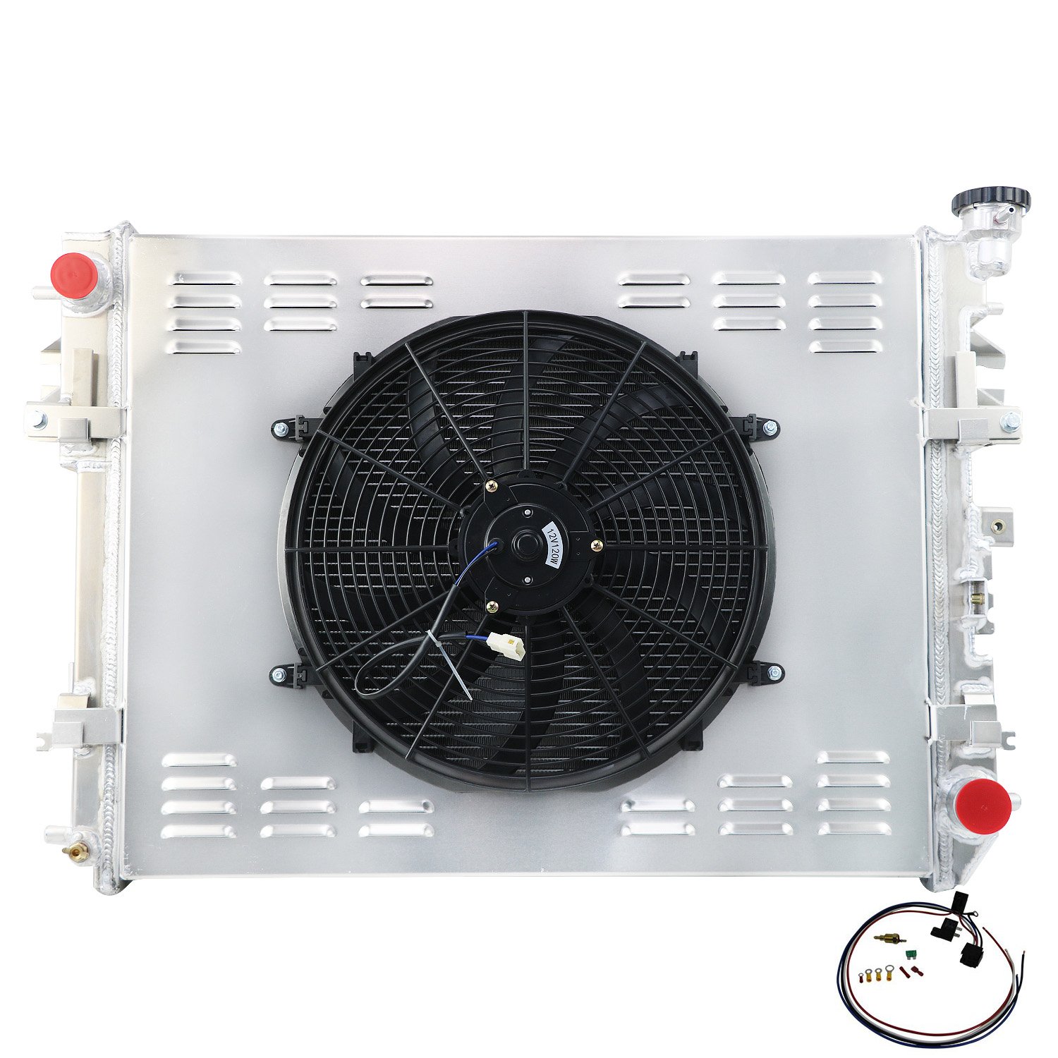 3 Row Radiator Shroud Fan For 2009-2018 Dodge Ram 1500 2500 3500 Pickup ...