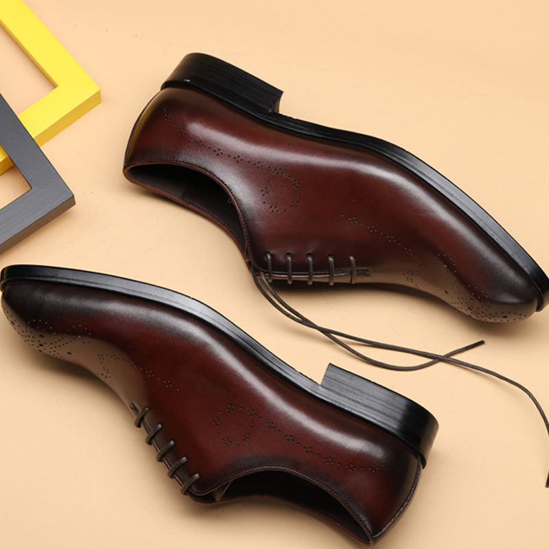 Smart Mens Wholecut Leather Oxford Shoes : Free Shipping