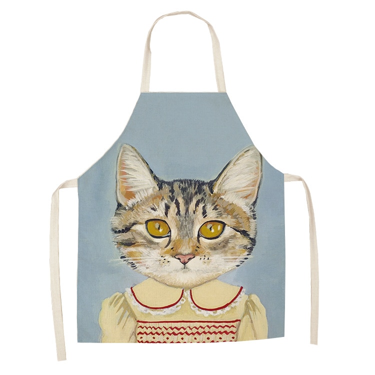 Linen Kitchen Apron - Cat