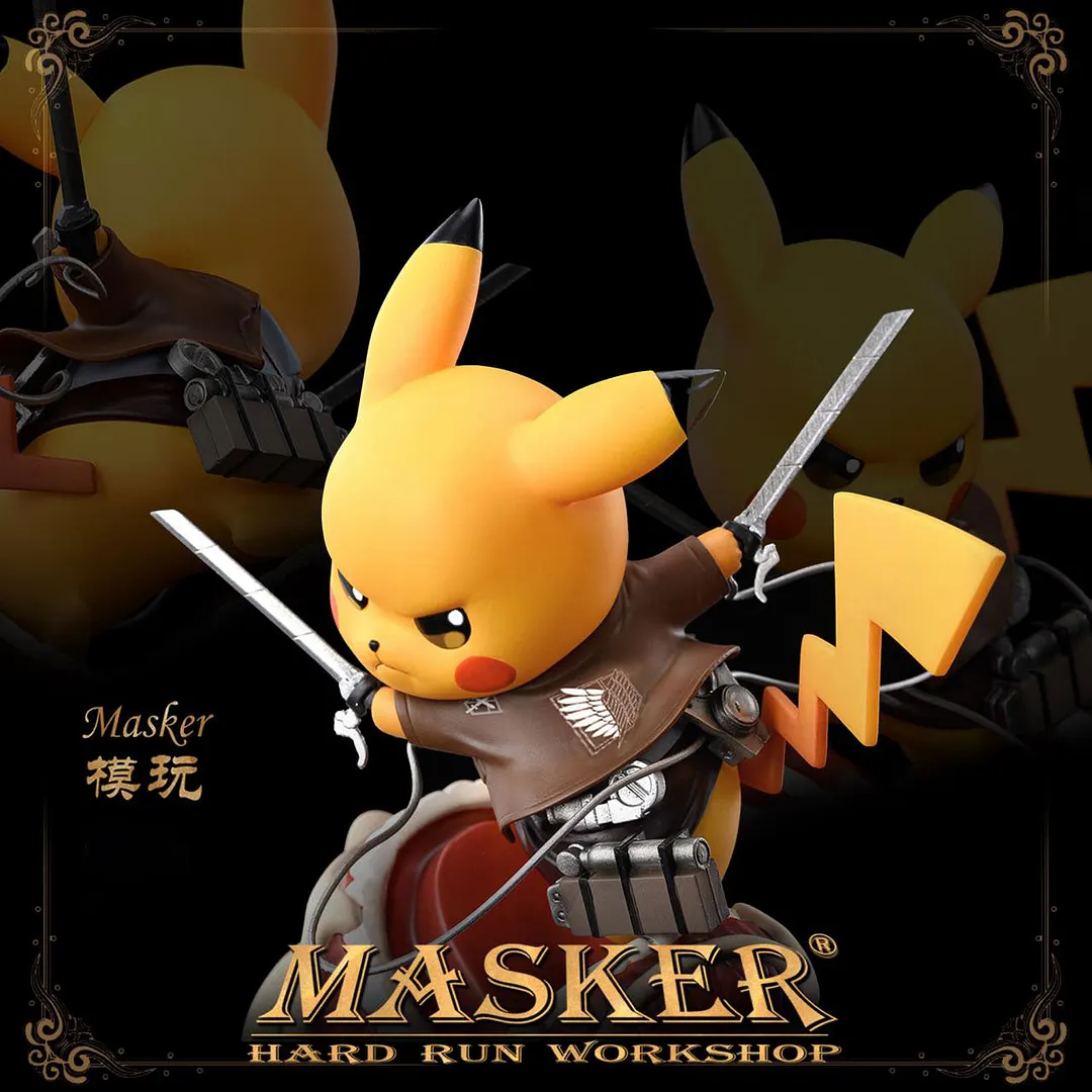 Scout Regiment Cosplay Pikachu - Pokemon Attack on Titan Resin Statue ...