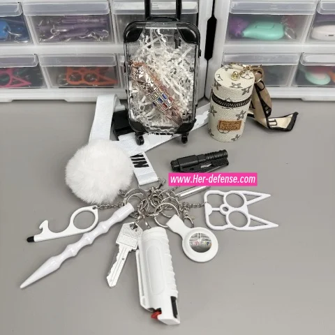 NEW 18-in-1 Original Design New Self Defense Keychain Set with Tracker