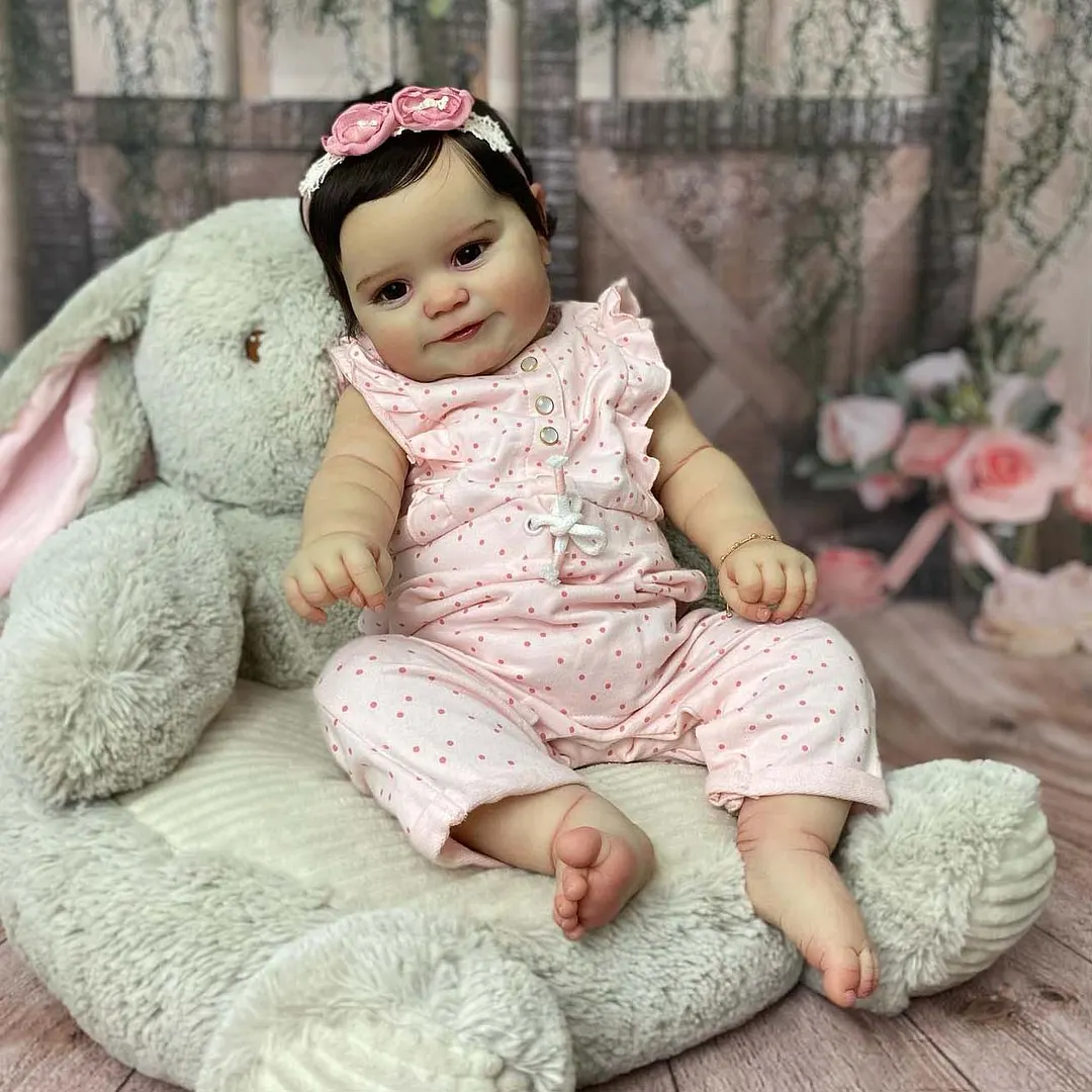 20" Brown Eyes Cloth Body Reborn Toddler Baby Girl Doll Blanche With ...