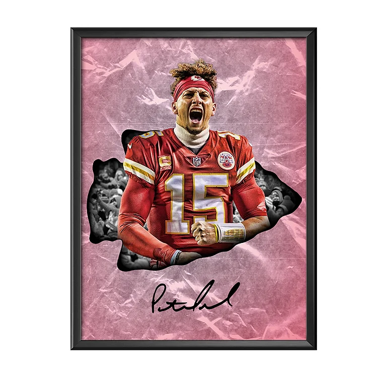 Patrick Mahomes-Kansas City Chiefs Poster Art Autographed(Design 2）