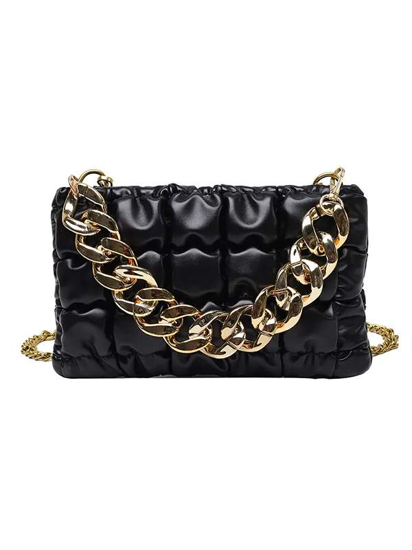 Chains Plaid Solid Color Crossbody Bags: Elegant Accessories
