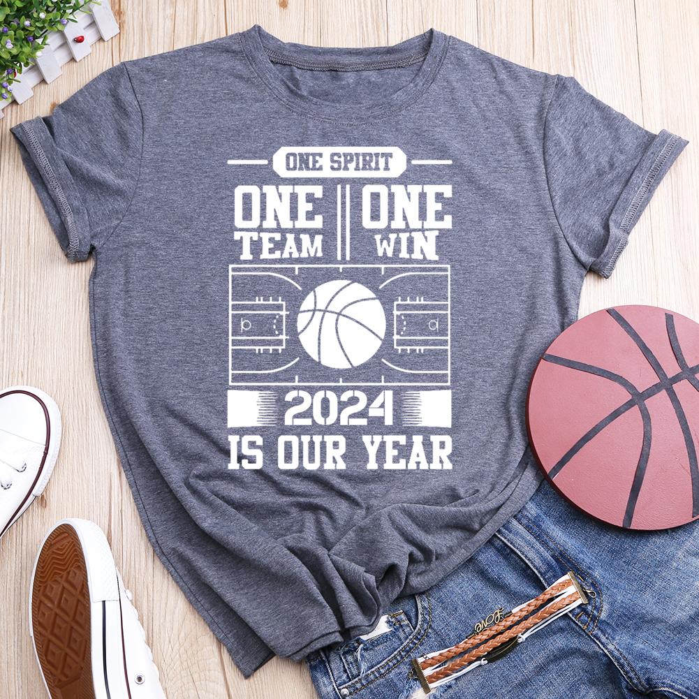 One Spirit One Team One Win 2024 Is Your Year Round Neck T-shirt-0021238
