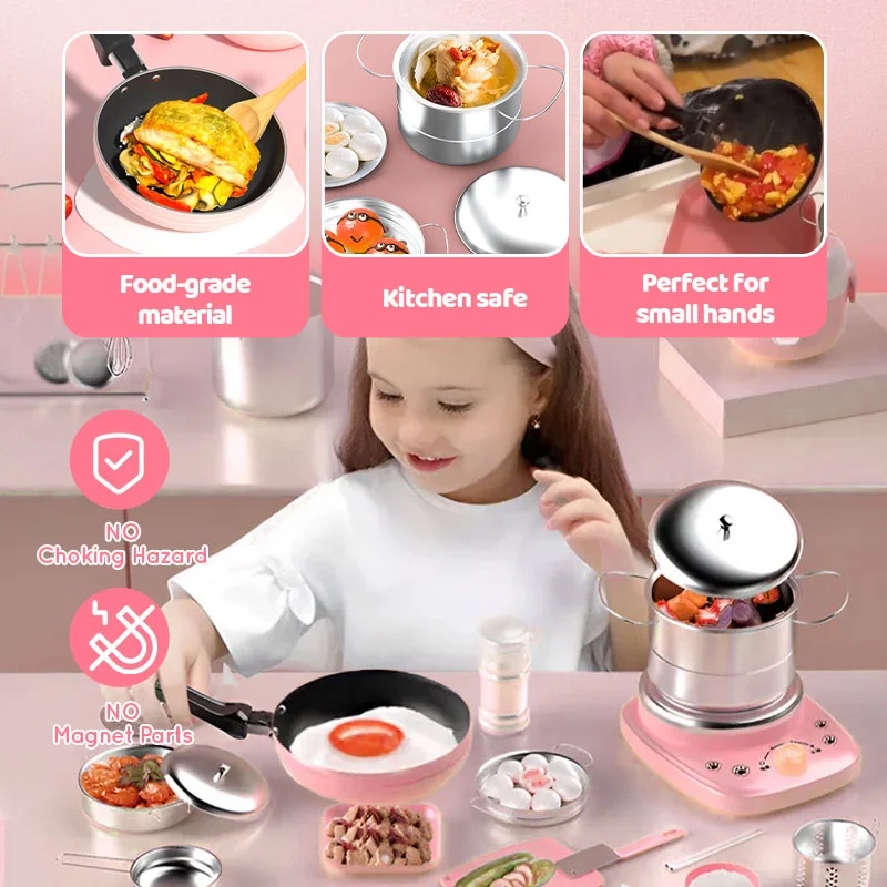 🎁[Best Gift For Kid]🍳Children's Real Cooking Mini Kitchen Toys - 22 PCS Set