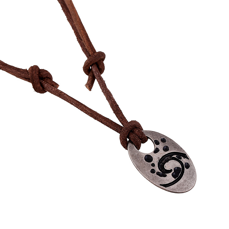 Vintage Leather Cord Adjuster Necklace