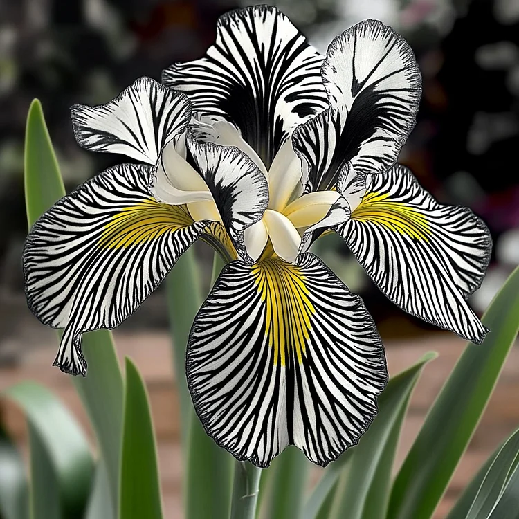 Zebra Stripes Iris (Iris germanica) – A Bold, Striped Beauty