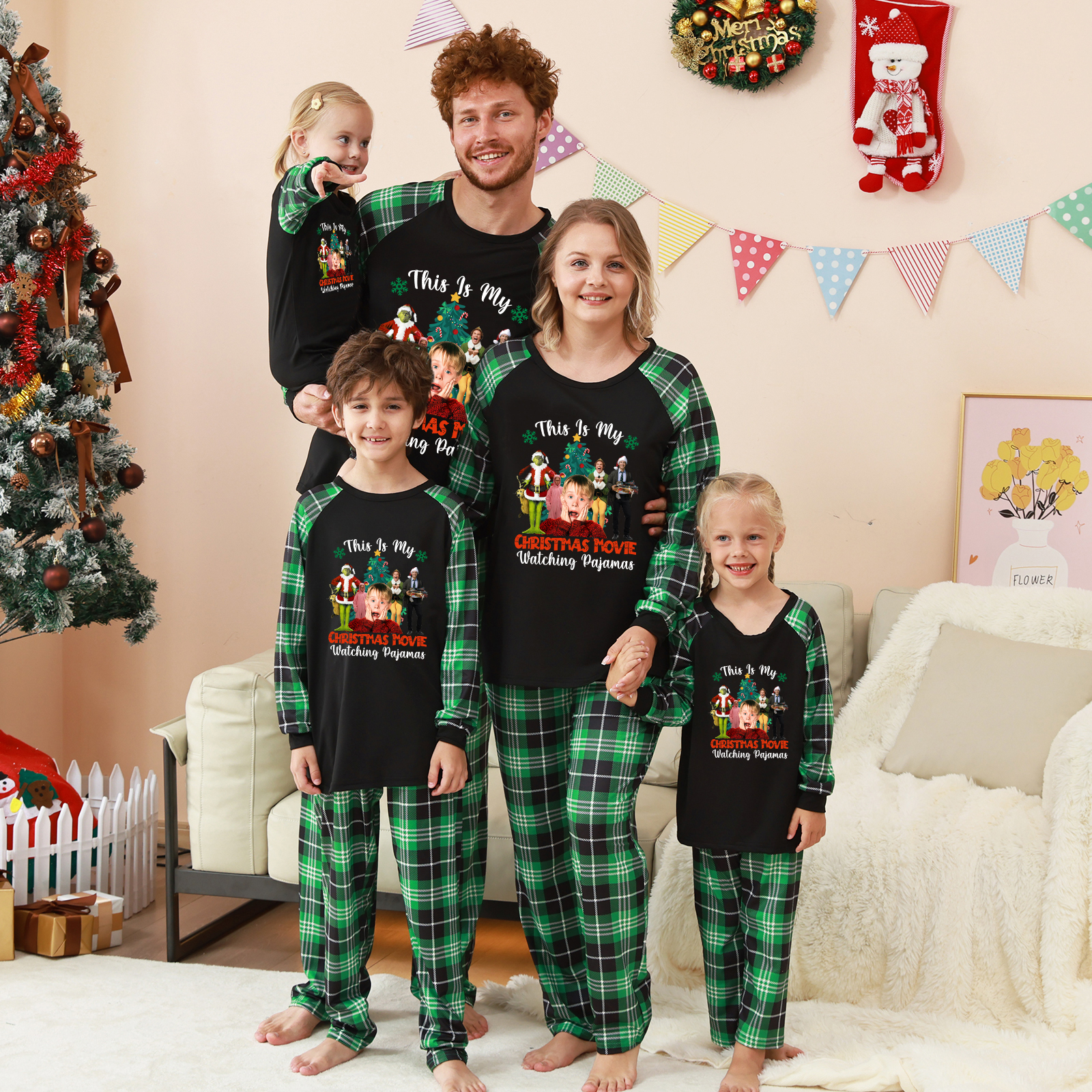 This Is My Christmas Movie Watching Pajamas Home Alone Family PJs Sets