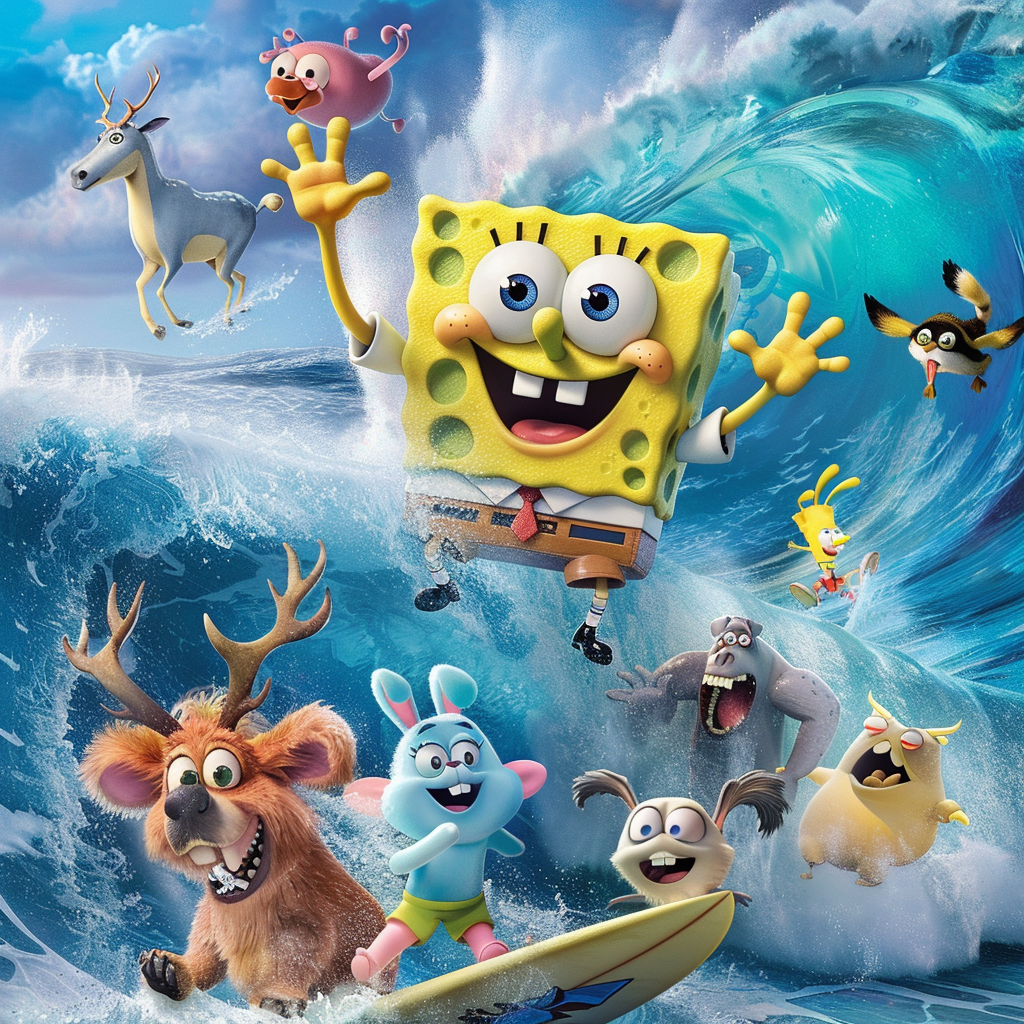 Spongebob (velvet cloth) AB drill full round/square diamond painting