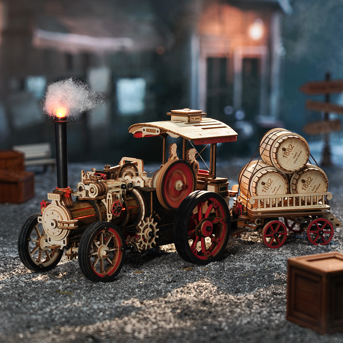ROKR Steam Engine Mechanische 3D Houten Puzzel LKA01 | Robotime NL