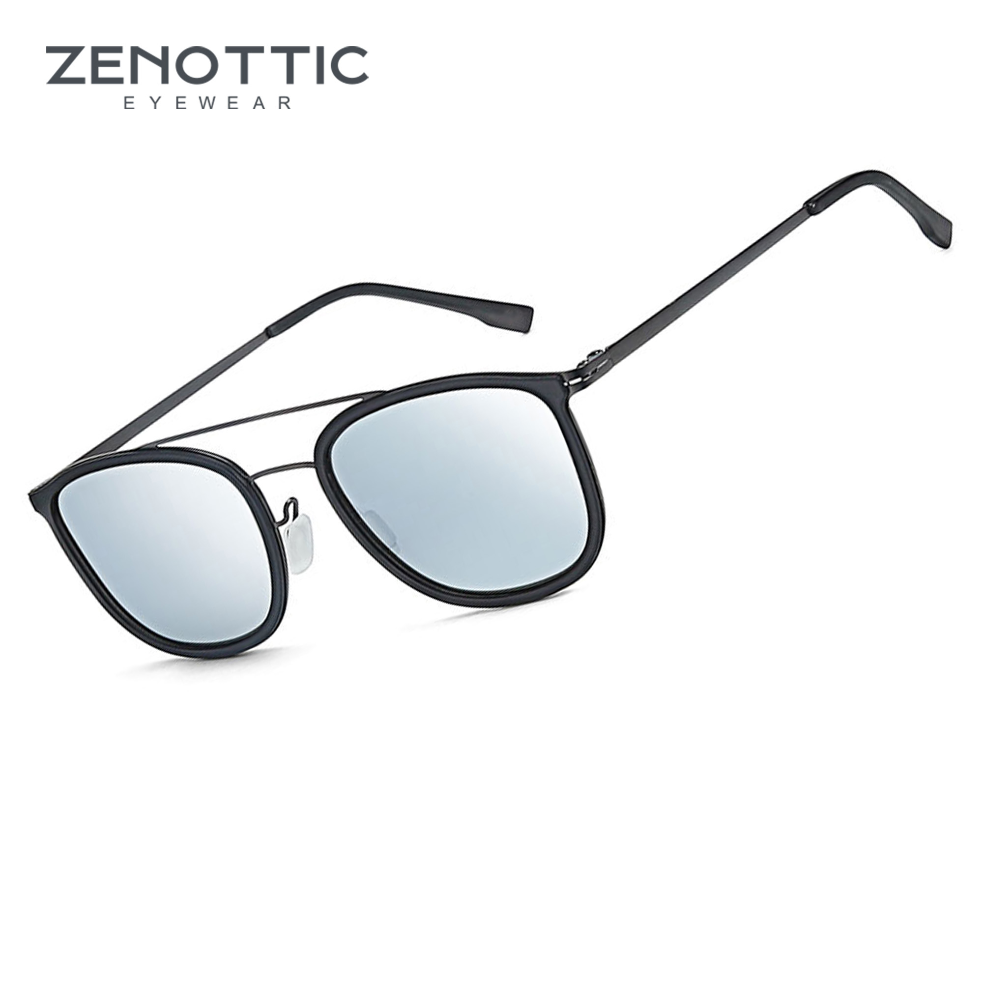 ZENOTTIC Retro Round Polarized Sunglasses - Unisex Double Bridge Shade ...