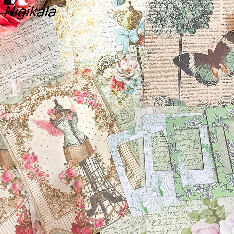 Nigikala Flower Butterfly vintage paper pieces Scrapbooking paper ...