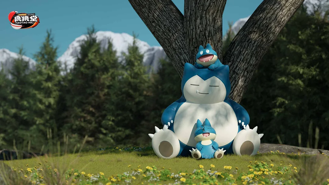 1/20 Scale World Zukan Evolution of Snorlax Set - Pokemon Statue ...