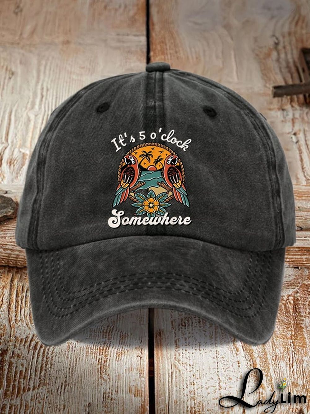 Vintage Memorial It's 5 O'clock Somewhere Baseball Cap - Ladylim
