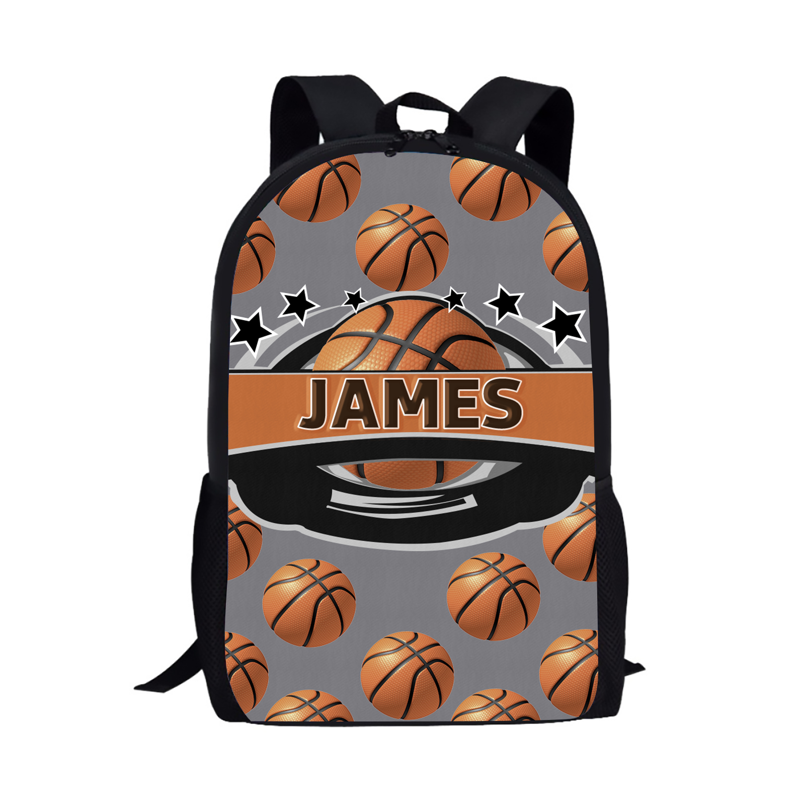 Personalized Basketball Name School Bag Boys Black Backpack, Customized ...