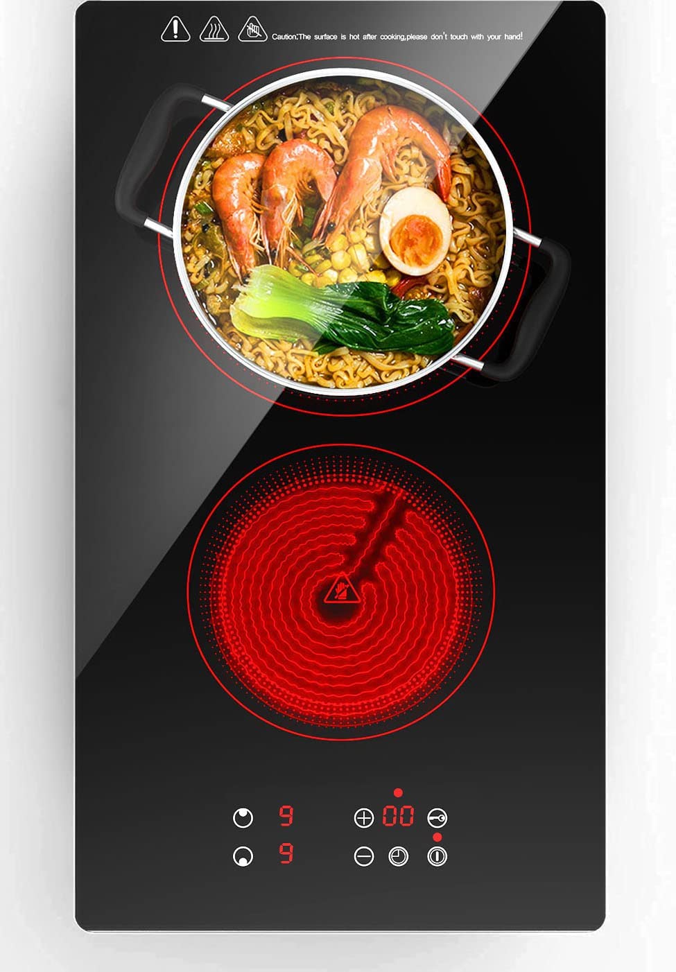 Electric Ceramic Cooktop,Electric Burner Stove Top 110V 2000W Built-in ...