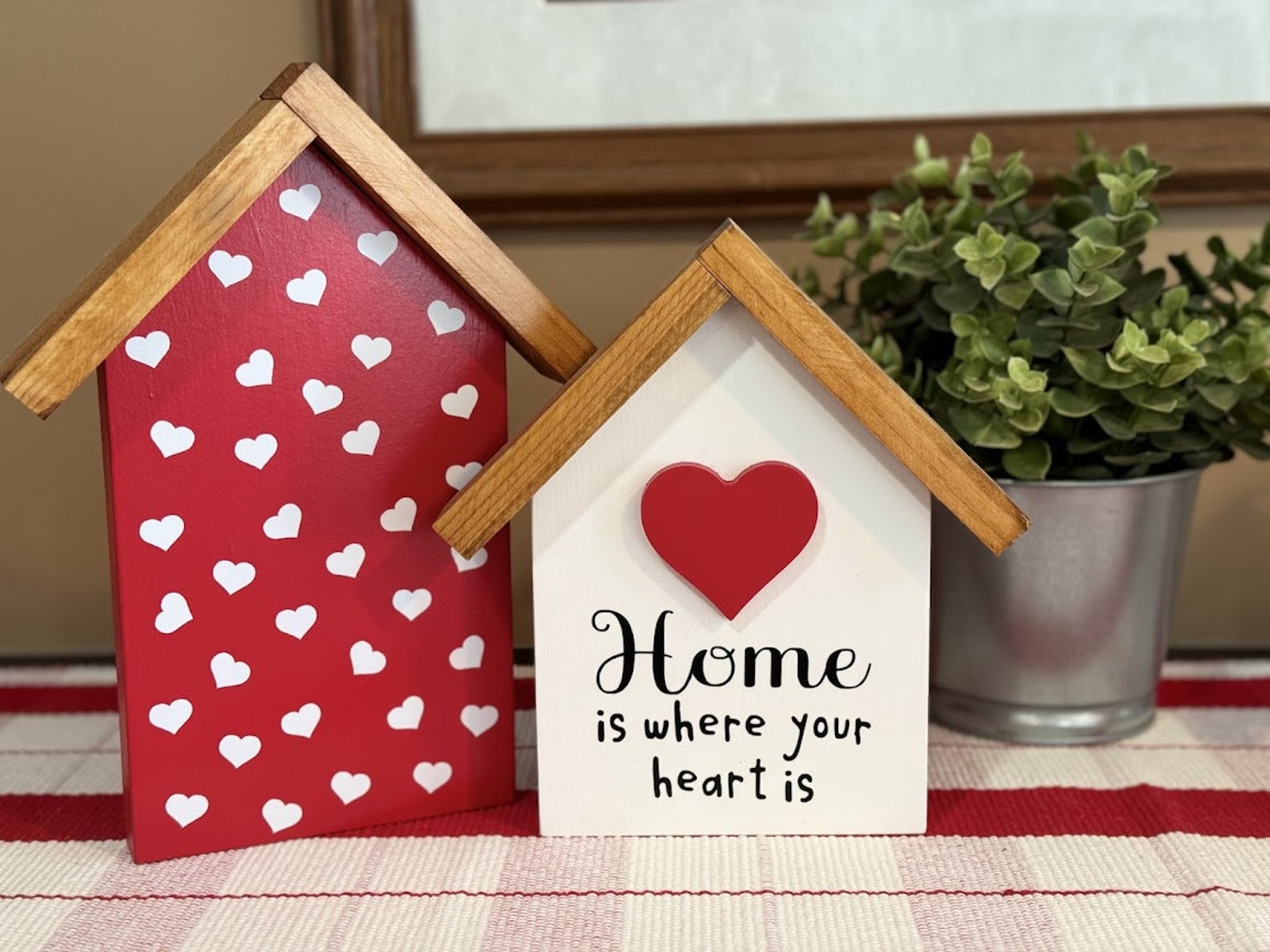 Hand Painted Houses for Valentines day