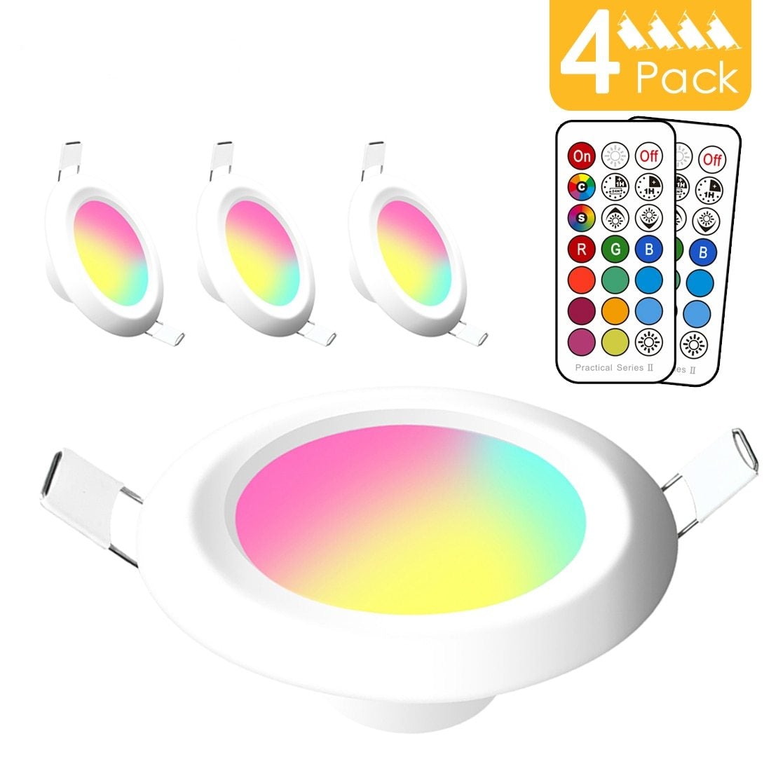 Dimmable LED Spot light 7W round downlight RGB Recessed Spot Ceiling ...