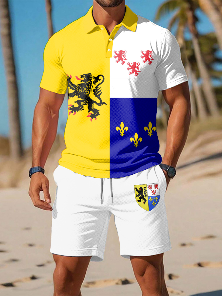 Polo Homme Imprimé Drapeau Hauts-de-France